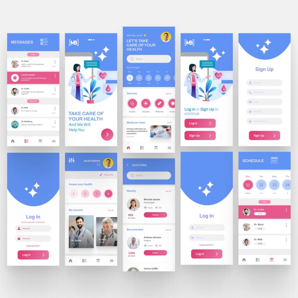 Clean Medicine App UI Kit – MasterBundles