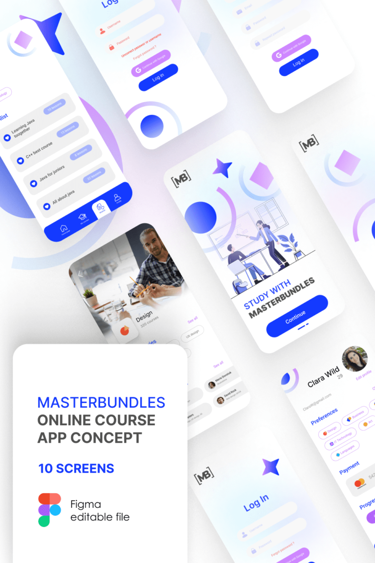Sunkissed Online Course App UI Kit – MasterBundles