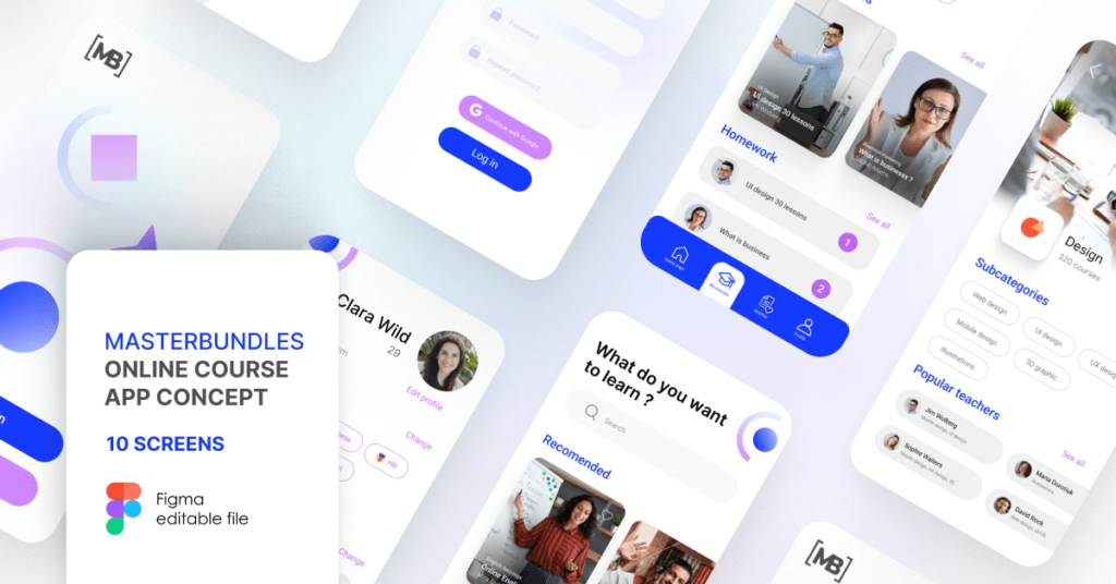 Sunkissed Online Course App UI Kit – MasterBundles