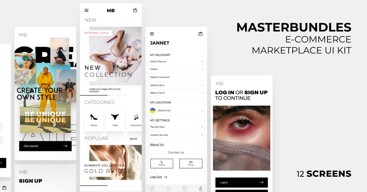 E-commerce Marketplace UI Kit – MasterBundles