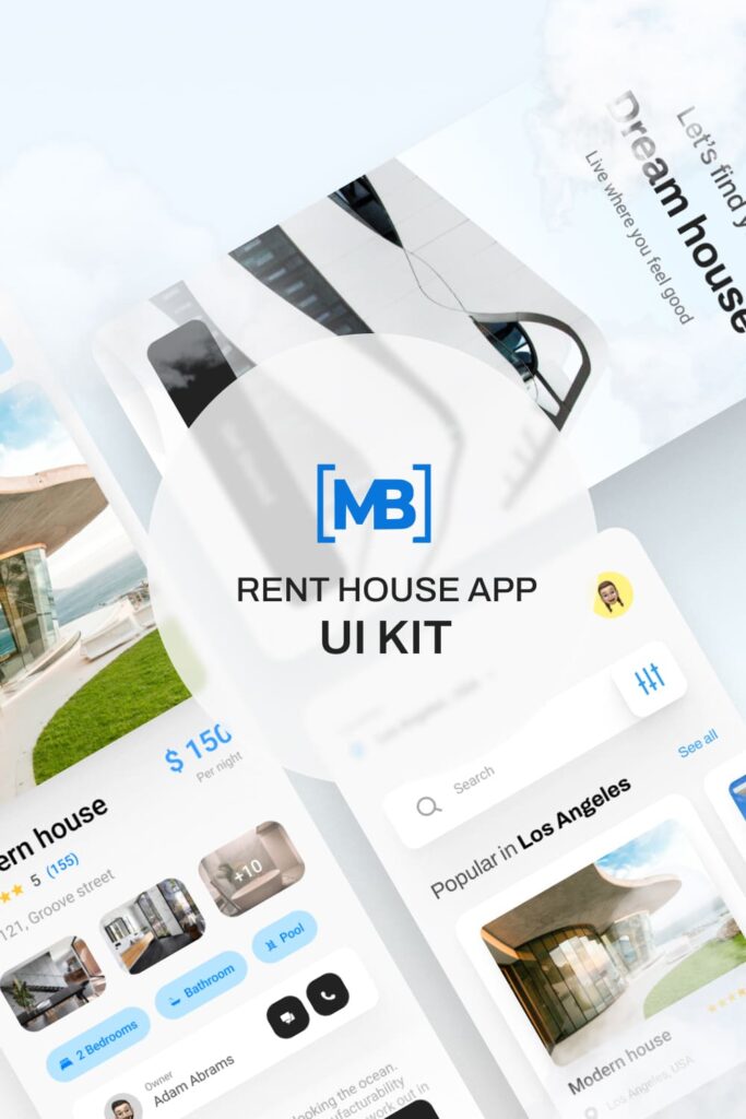 Rent House App UI Kit – MasterBundles