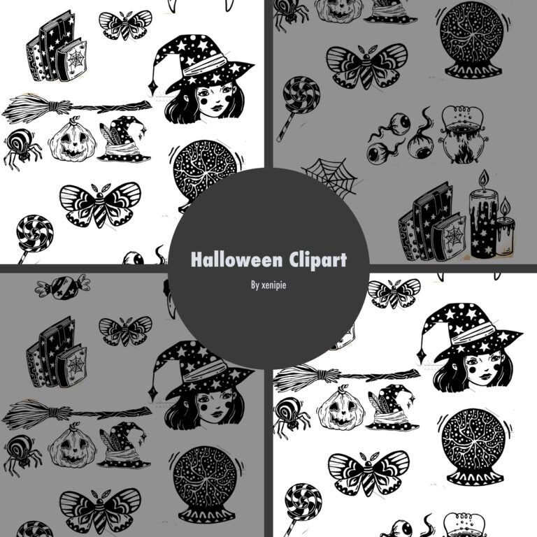 Doodle Halloween Set Clip Art | Master Bundles