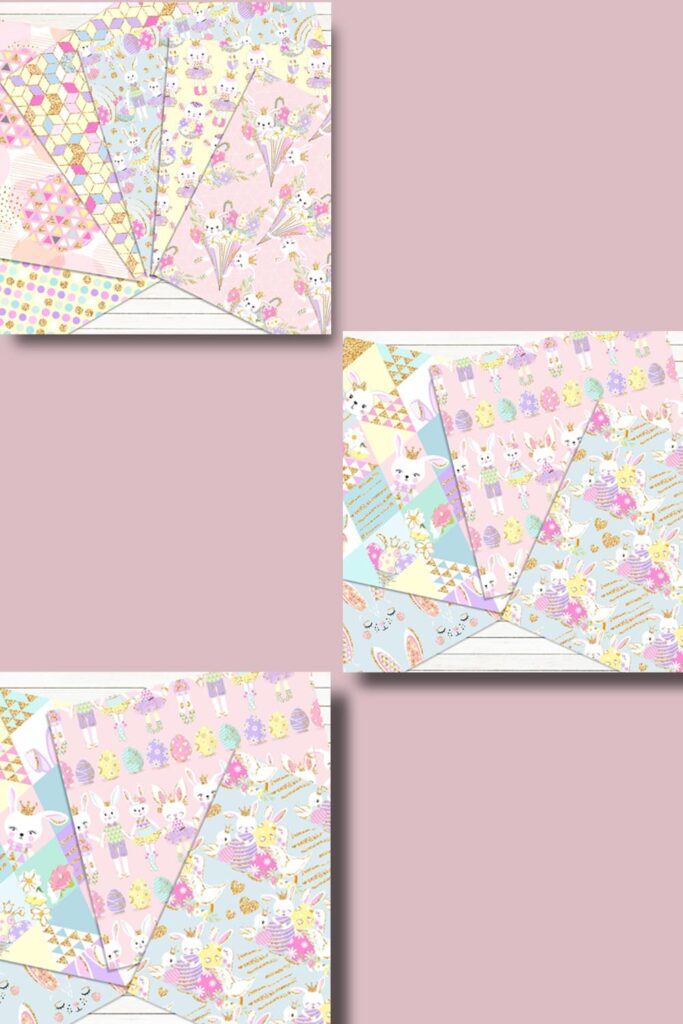 Happy Easter Bunnies Digital Papers – MasterBundles