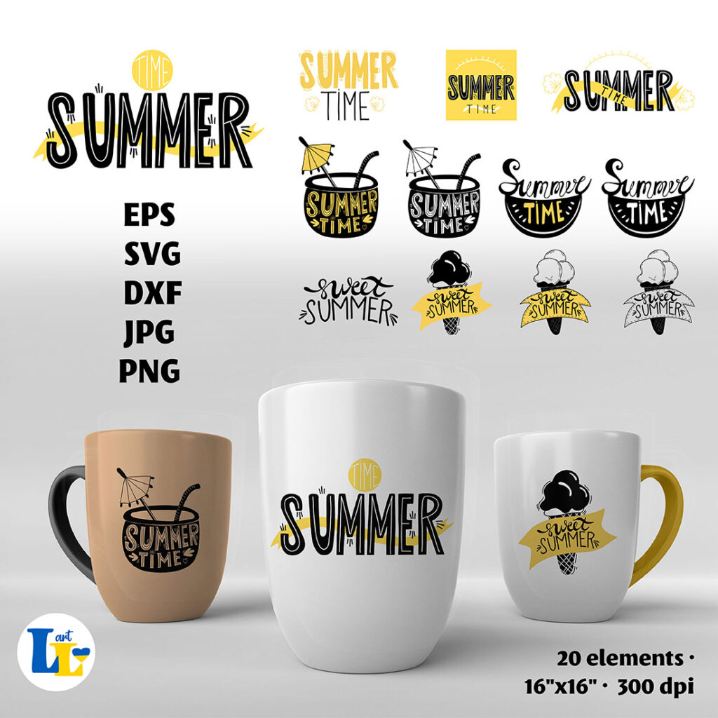 Summer Time Bundle: 12 Vectors and 8 Seamless Pattern - MasterBundles