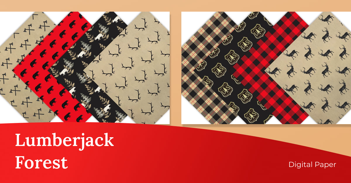 Lumberjack Forest Digital Paper – MasterBundles