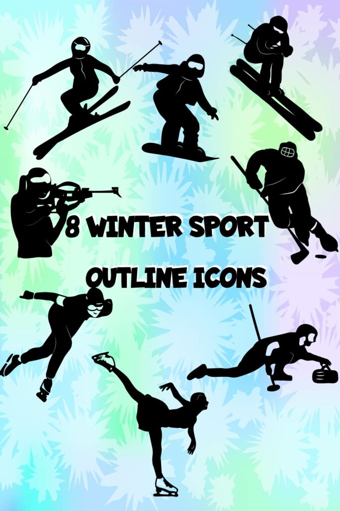 8 Winter Sport Outline Icons - MasterBundles