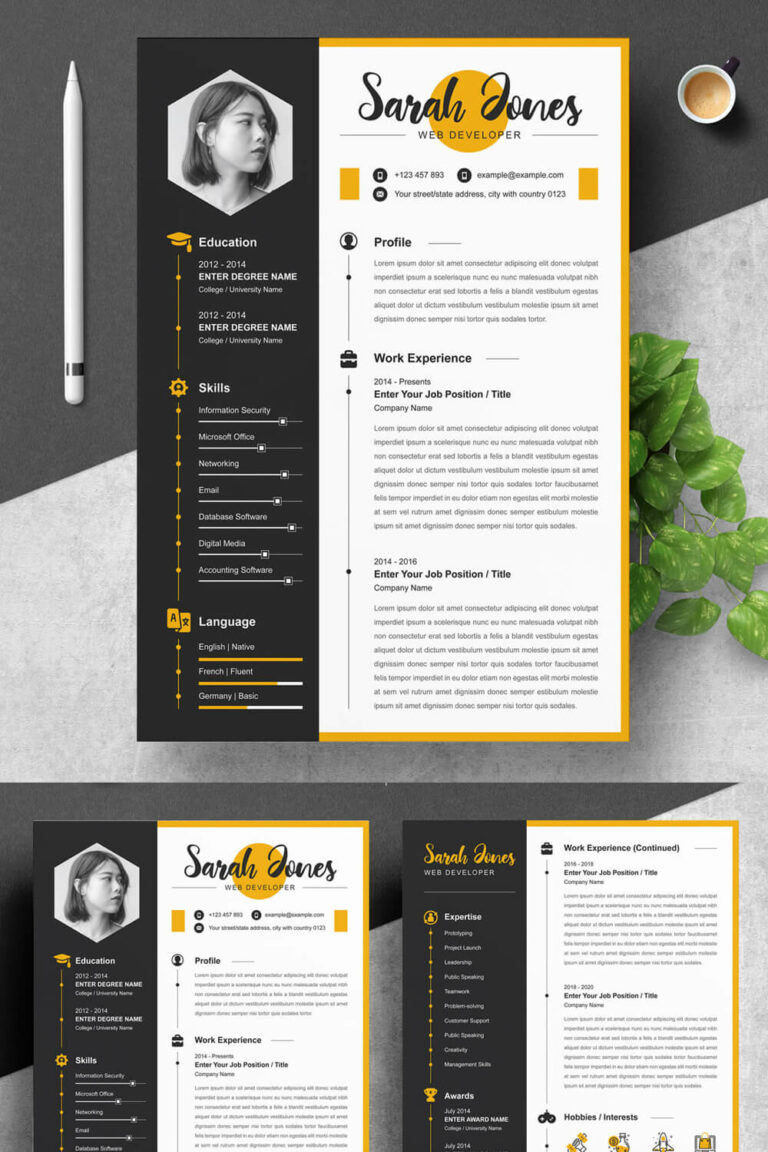 Web Developer CV Template - MasterBundles
