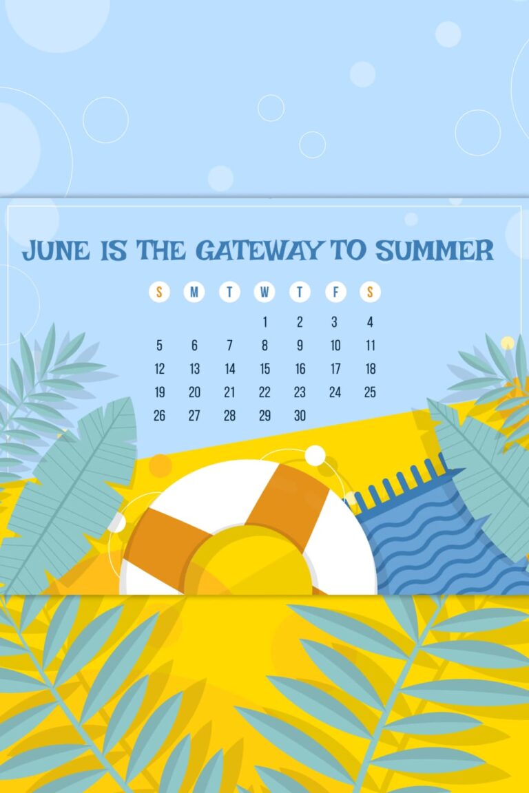 Free June Editable Calendar – MasterBundles