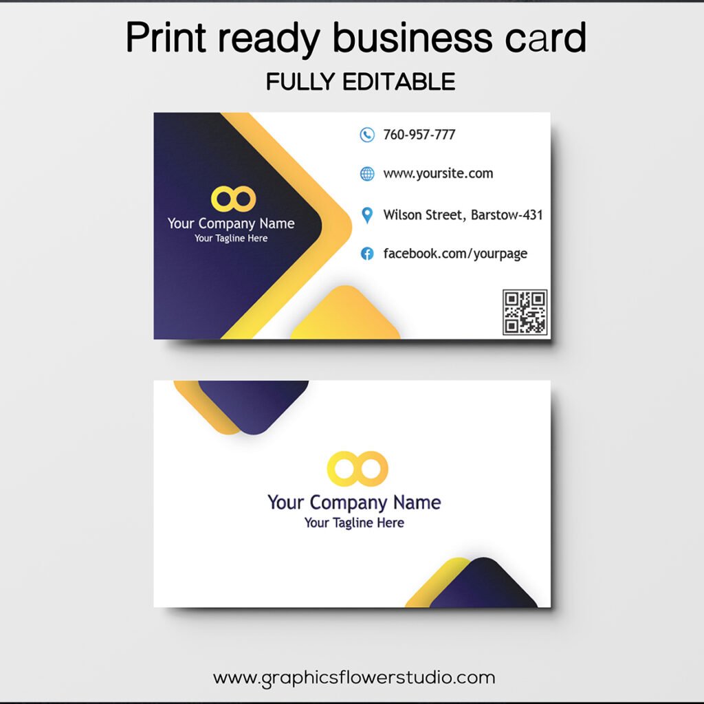Blue modern outstanding business card design template | MasterBundles