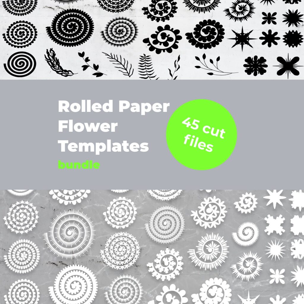 Rolled Paper Flower Templates SVG, Flower Center SVG Bundle – MasterBundles