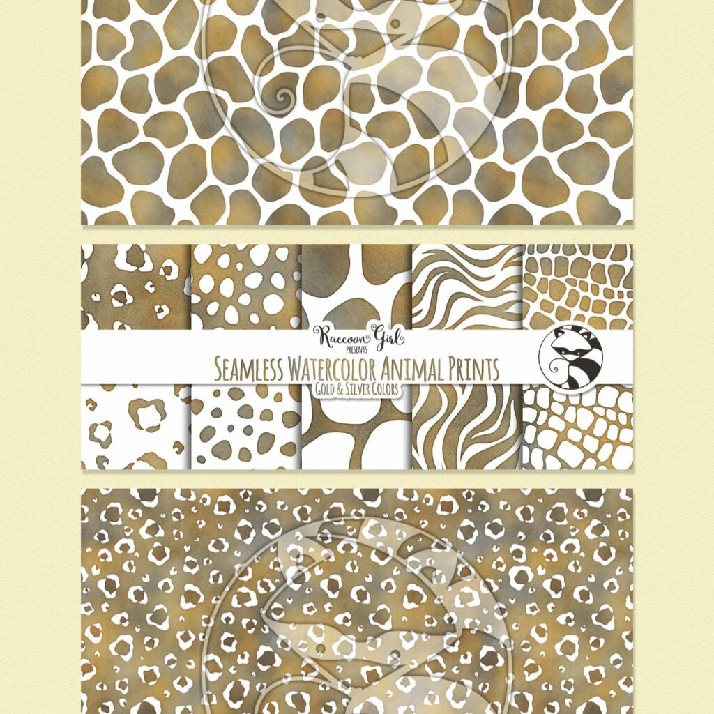 Seamless Watercolor Animal Prints GS – MasterBundles