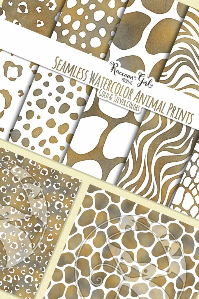 Seamless Watercolor Animal Prints GS – MasterBundles