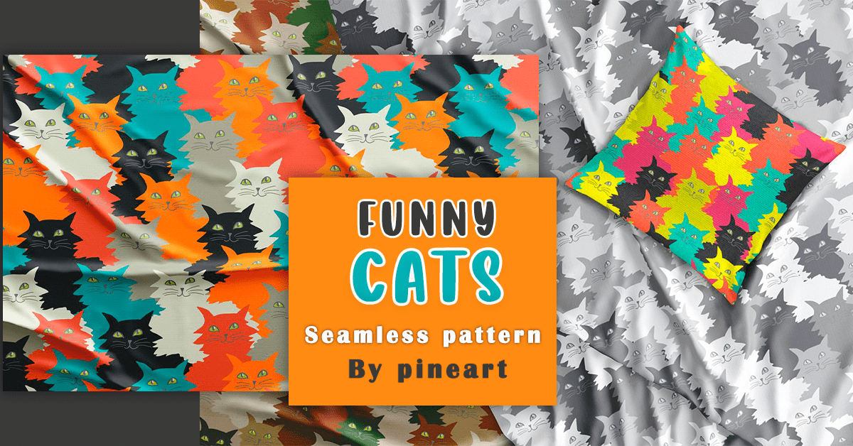 Seamless Pattern with Cats – MasterBundles