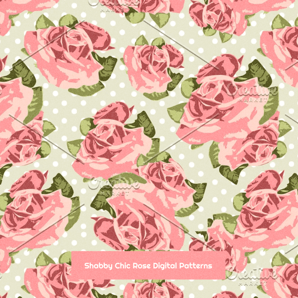 Shabby Chic Rose Digital Patterns – MasterBundles