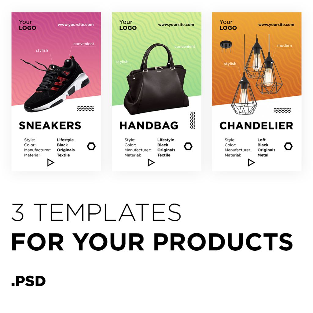3 templates for your products - MasterBundles