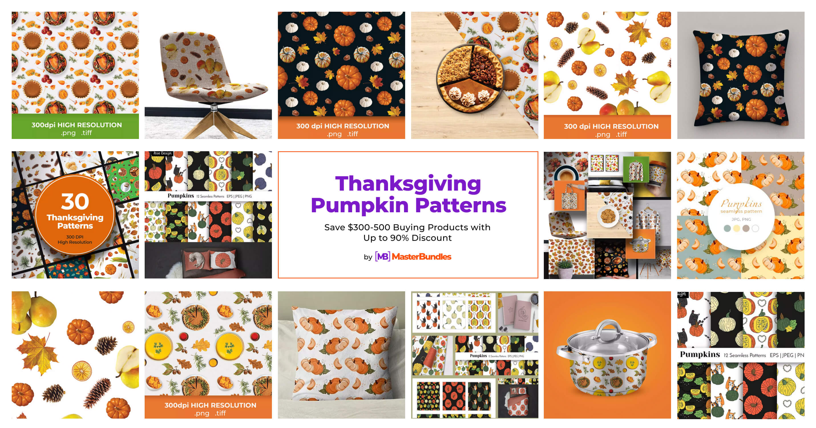 6+ Thanksgiving Pumpkin Pattern Graphic Bundles for 2026 - MasterBundles