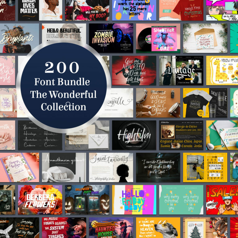 200 Unique Fonts Bundle | MasterBundles