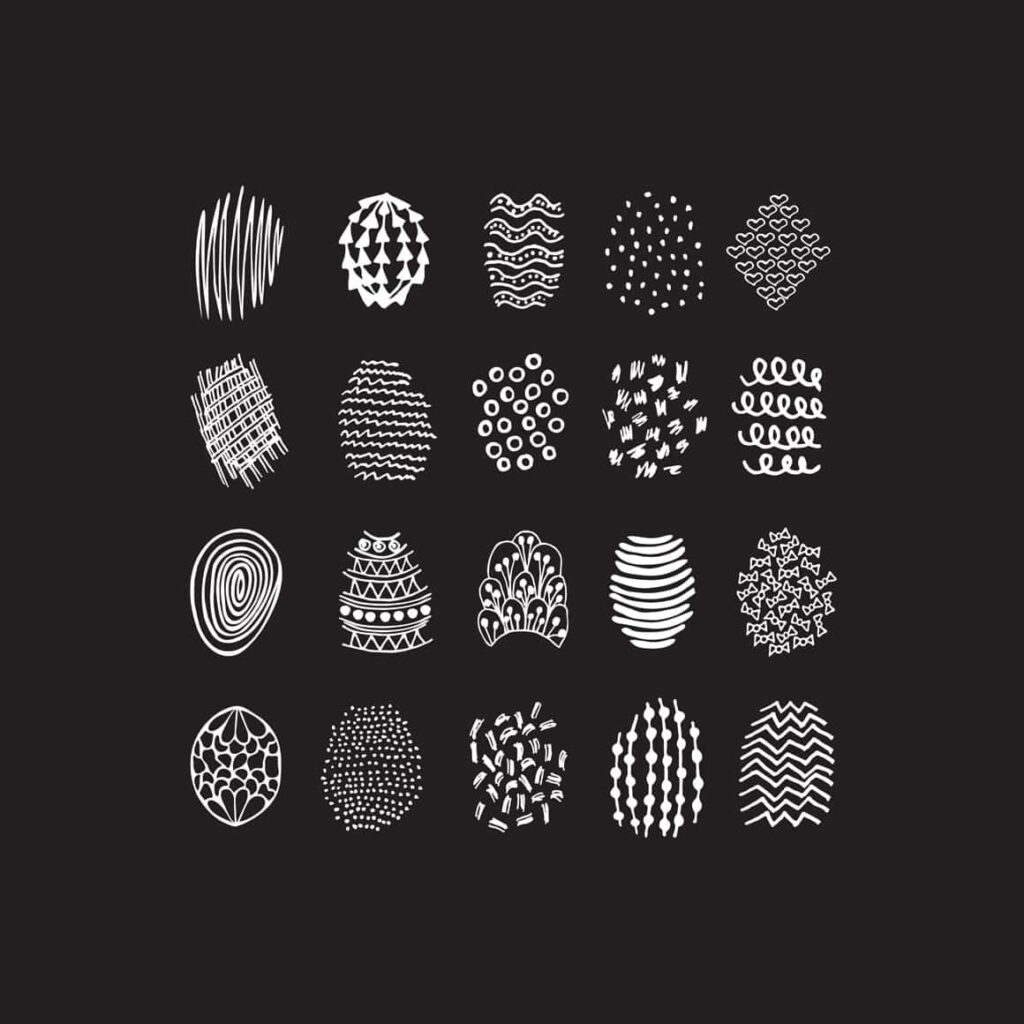 Doodles texture elements + 12 cards - MasterBundles