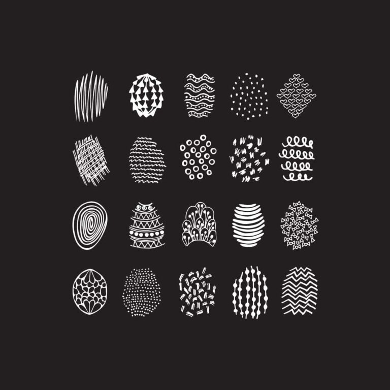 Doodles texture elements + 12 cards - MasterBundles