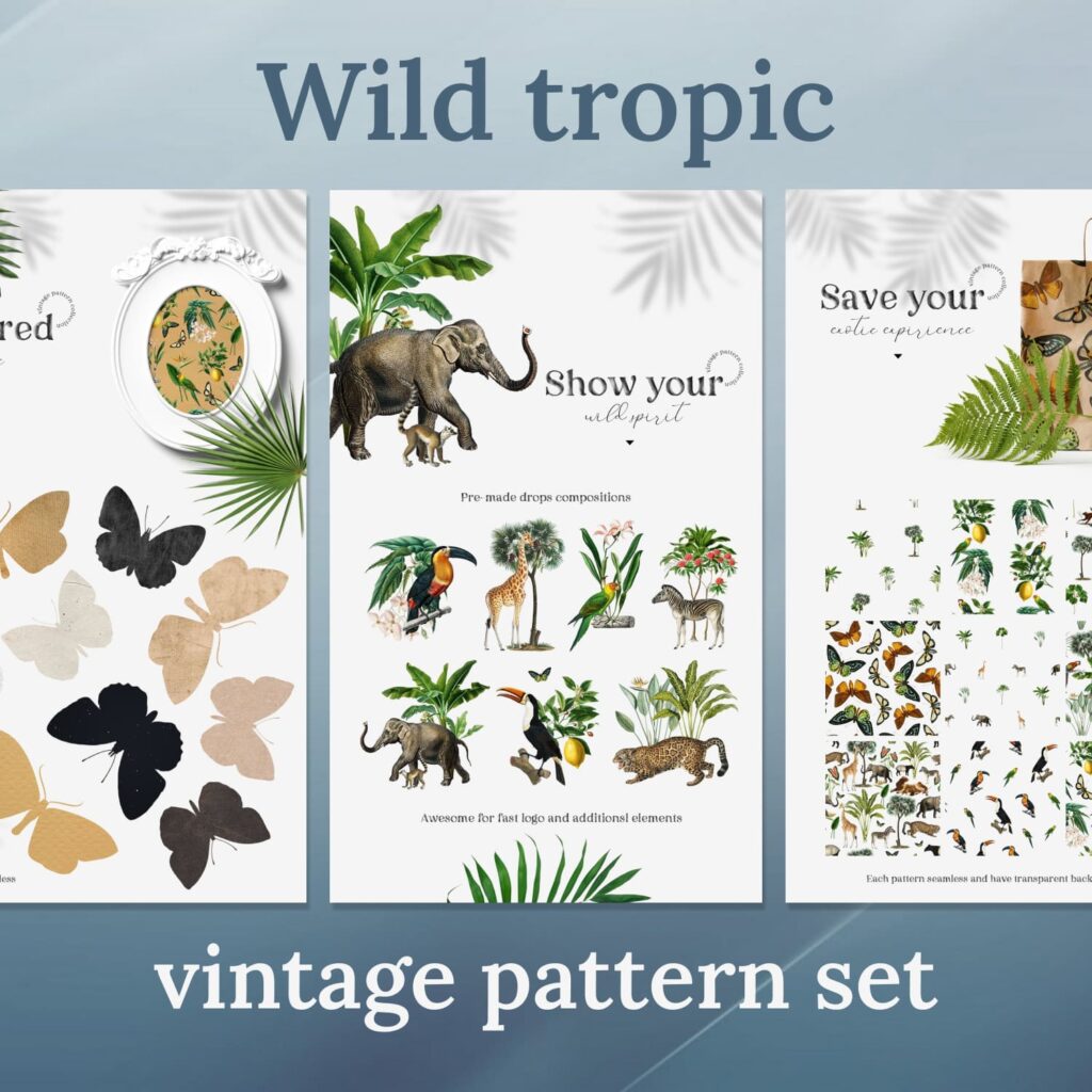 Vintage Safari Digital Paper – MasterBundles