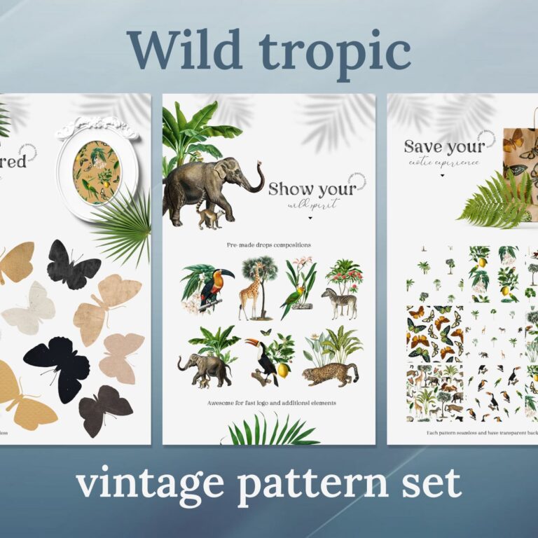 Vintage Safari Digital Paper – MasterBundles