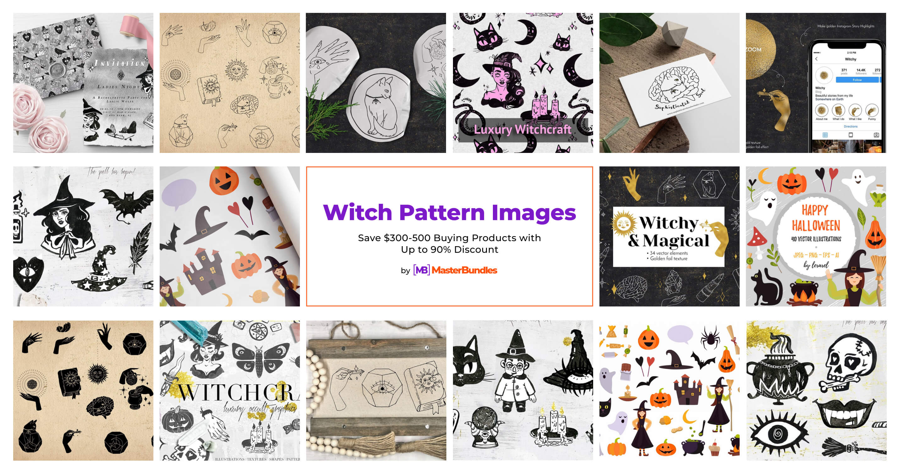 12+ Best Witch Pattern Graphic Products (2022) - MasterBundles