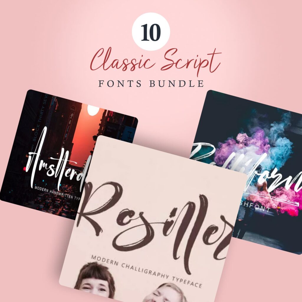 10 Classic Script Fonts Bundle – MasterBundles