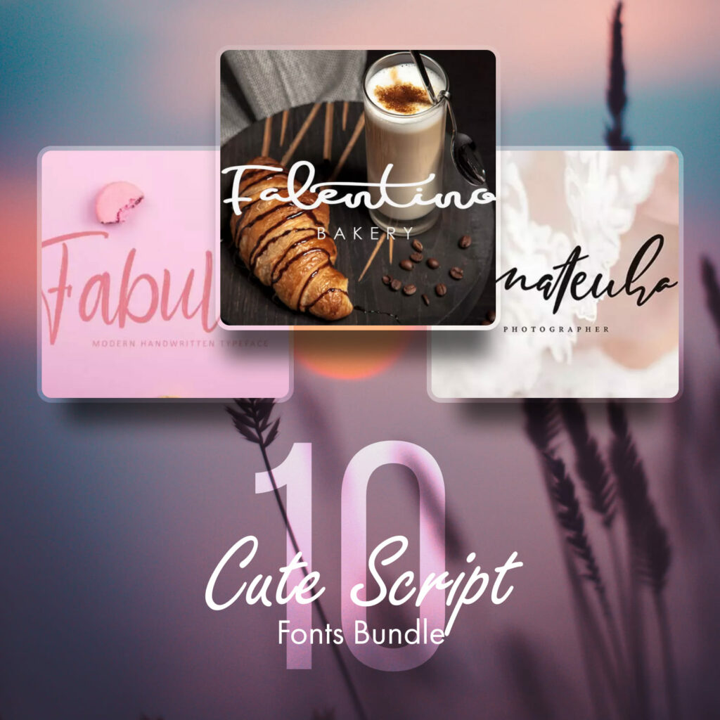 10 Cute Script Fonts Bundle – MasterBundles