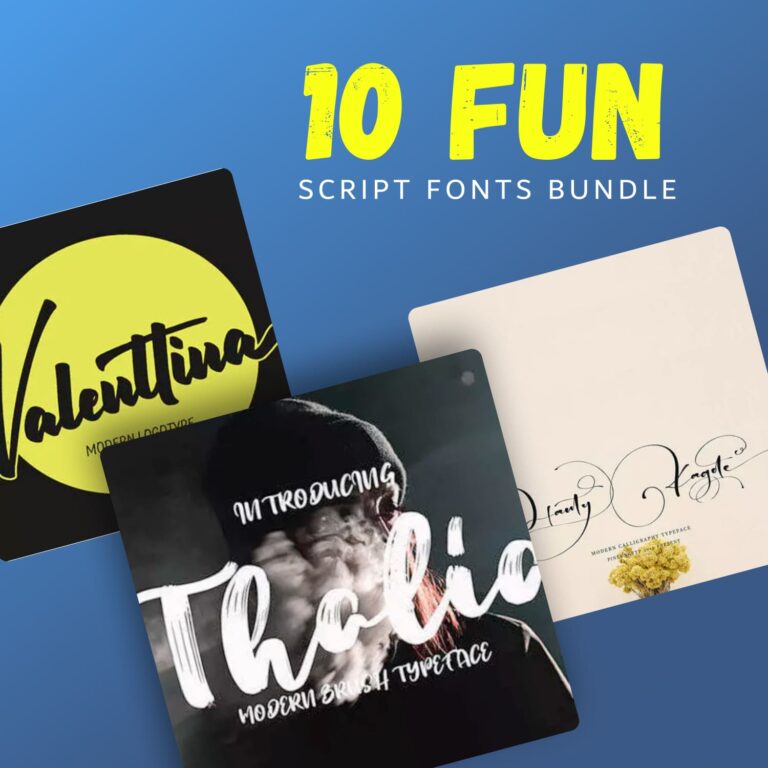 10 Fun Script Fonts Bundle – MasterBundles