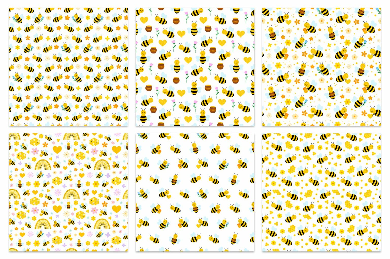 Bees pattern. Honey pattern. Bee SVG – MasterBundles