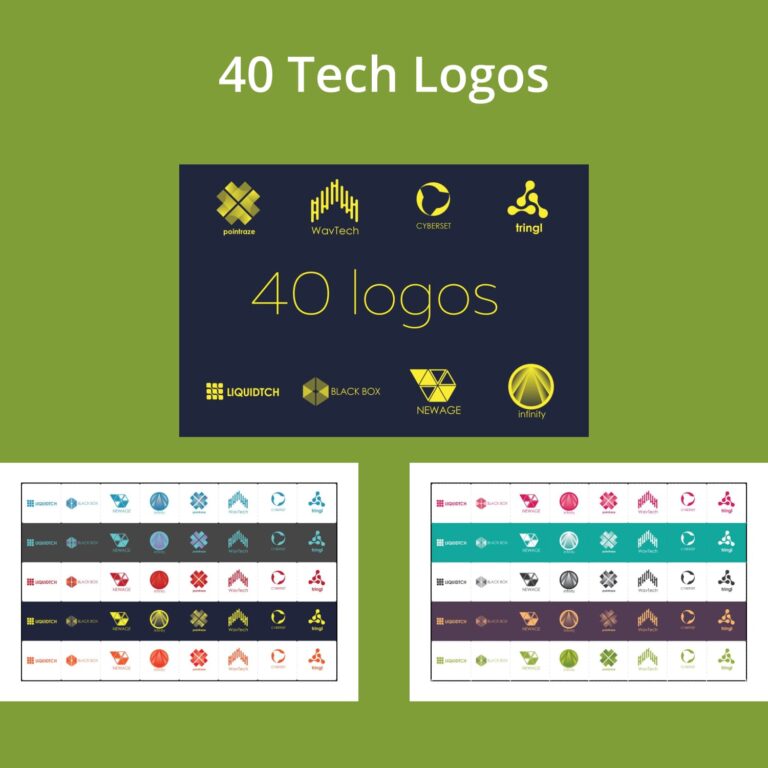 40 Tech Logos – MasterBundles