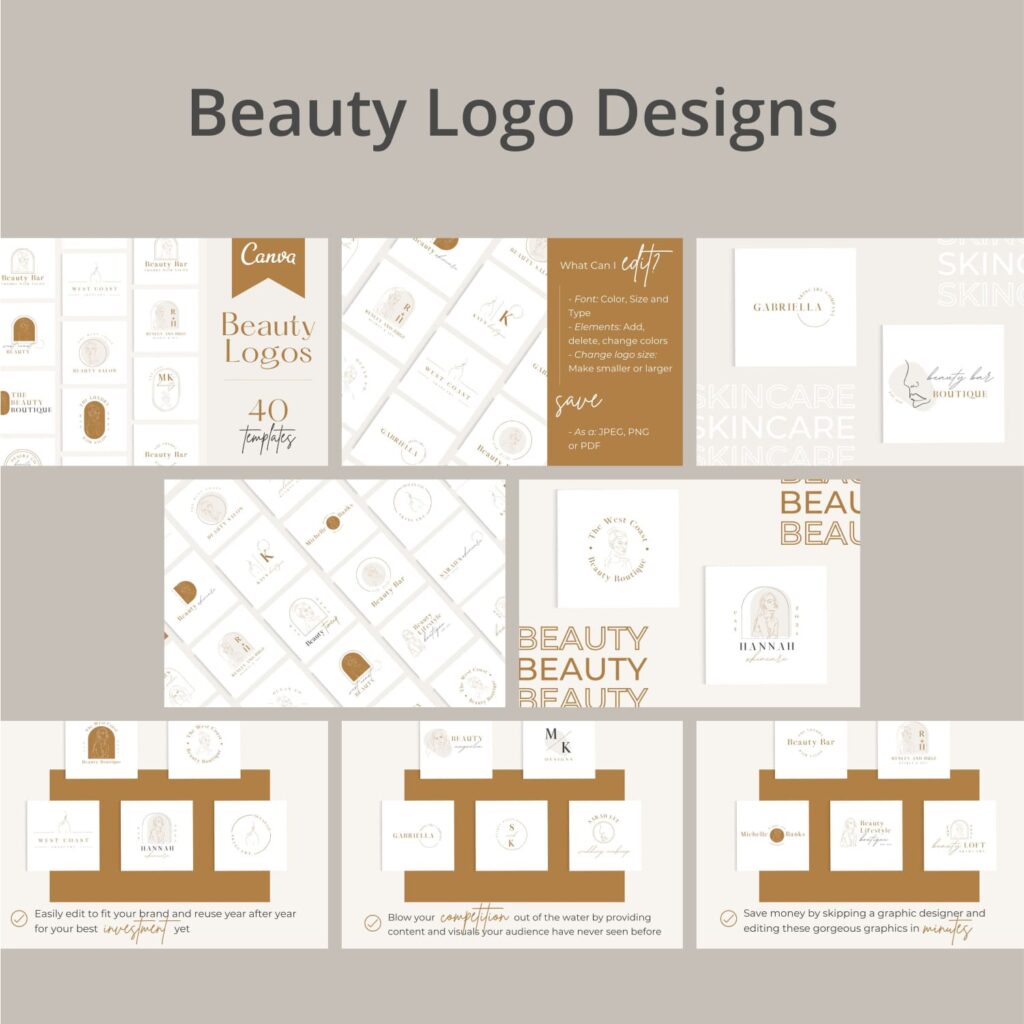 SALE! Beauty Logo Designs – MasterBundles