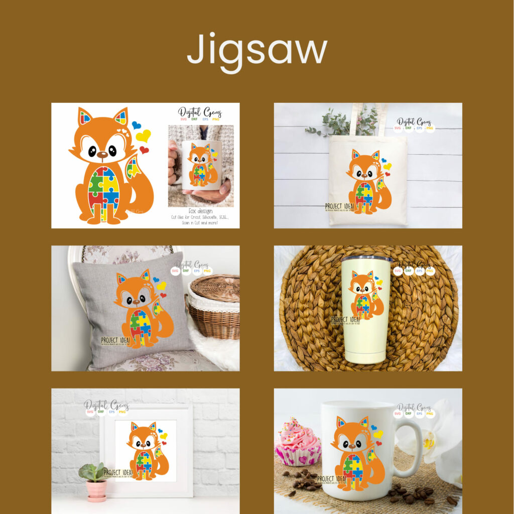 Jigsaw / Autism Fox Design SVG / EPS / DXF / PNG Files – MasterBundles