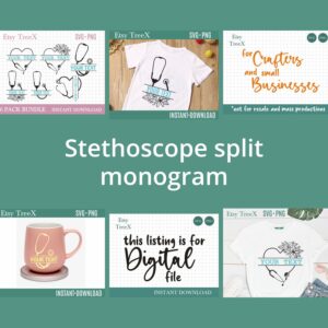 Stethoscope Split Monogram SVG Bundle by Oxee – MasterBundles