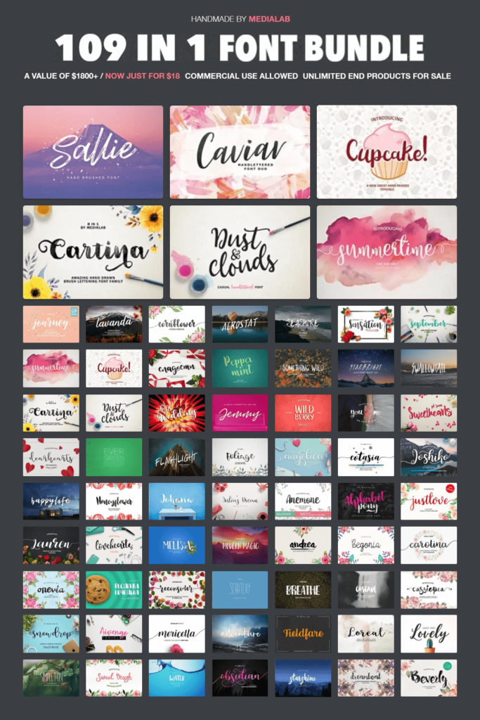 109 in 1 Best Font Bundle – MasterBundles