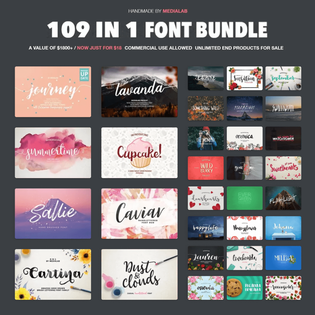 109 in 1 Best Font Bundle – MasterBundles