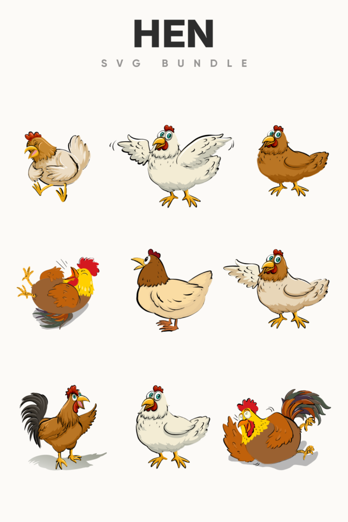 9 Hen SVG Designs – MasterBundles