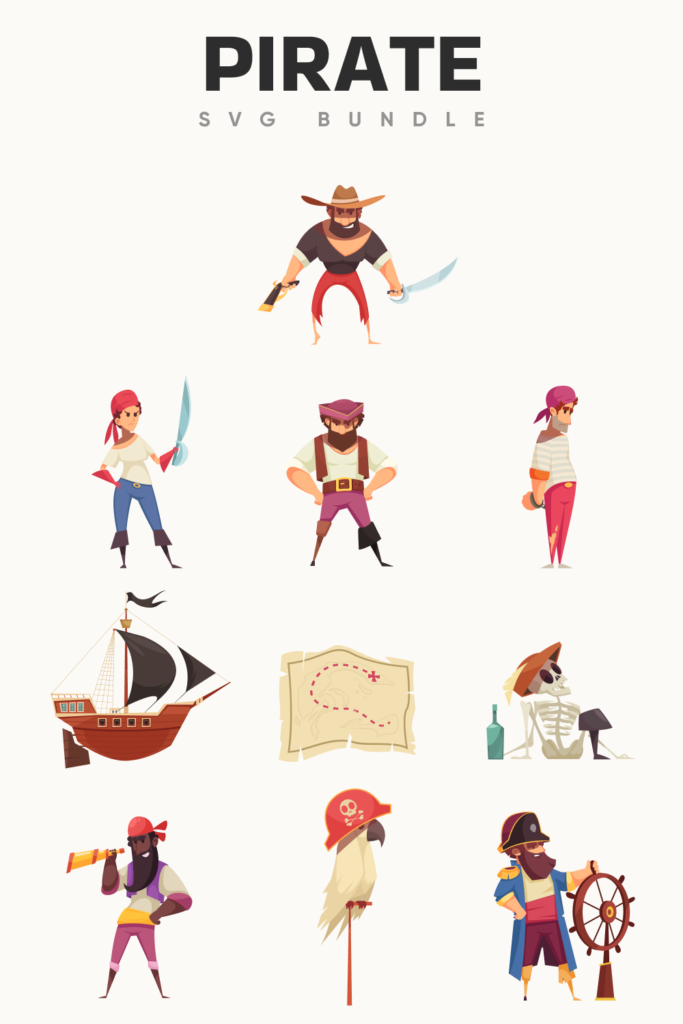 10 Pirate SVG Designs – MasterBundles