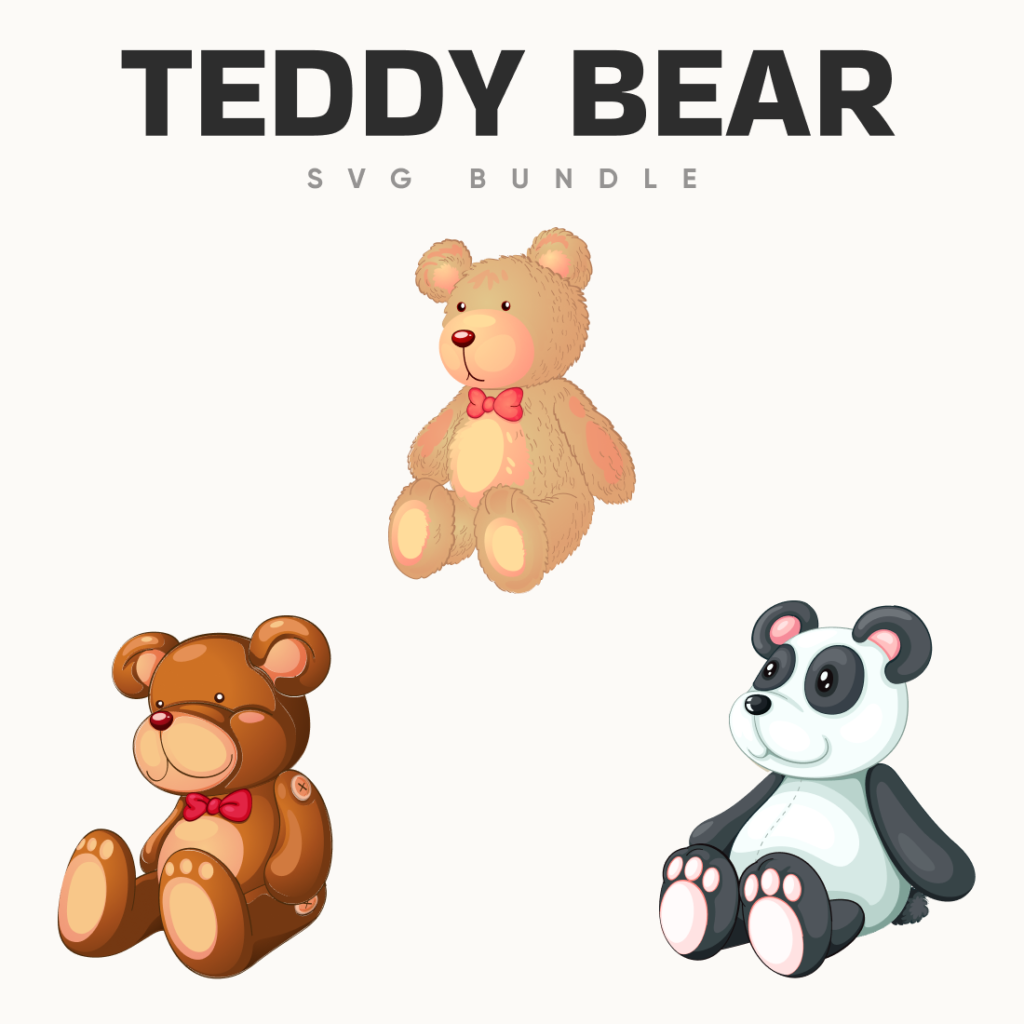 Teddy Bear SVG Silhouette (3 Designs) - MasterBundles
