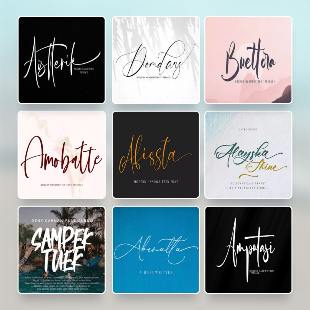 10 Handwritten Script Fonts Bundle – MasterBundles
