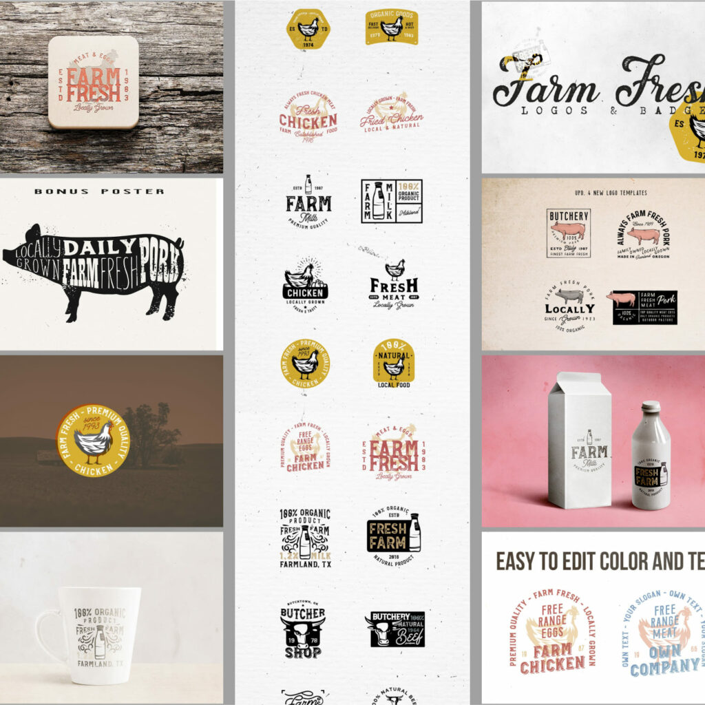 24 Farm Fresh Logos & Badges – MasterBundles