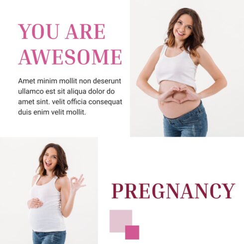 5 Pink Pregnancy Instagram Post Templates – MasterBundles