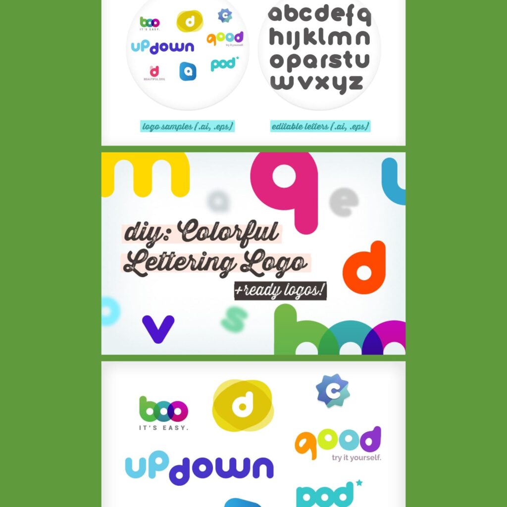 DIY: Colorful Lettering Logo+Samples – MasterBundles