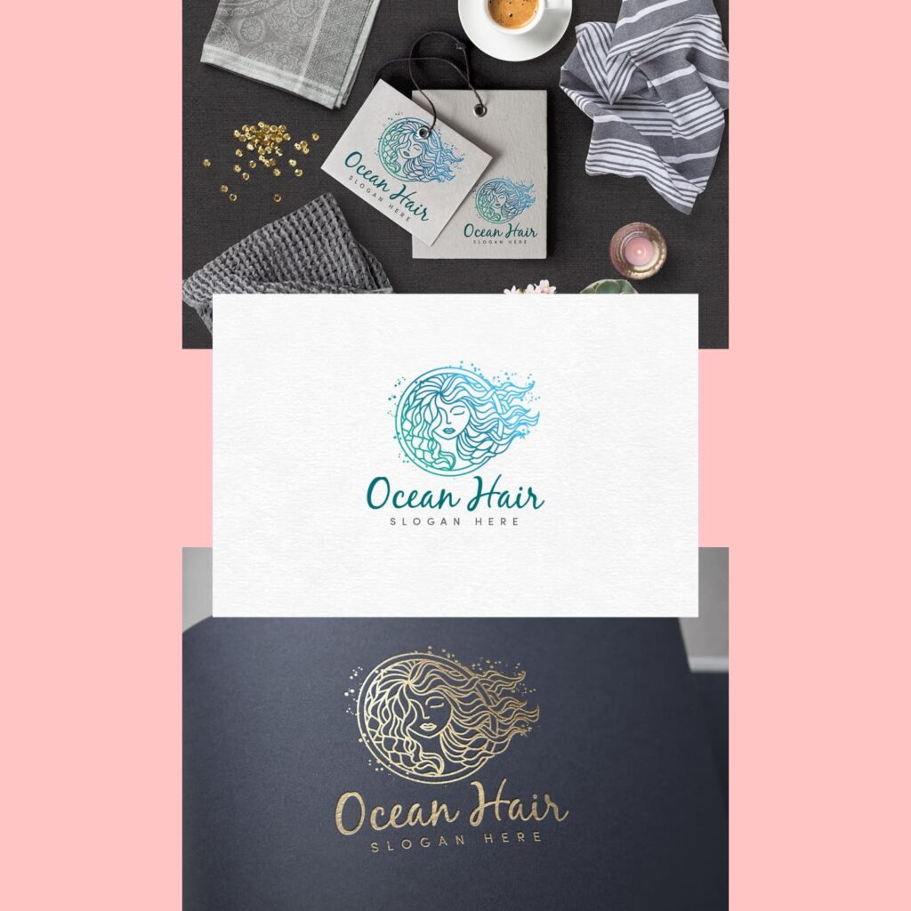 Ocean Hair Logo Template – MasterBundles