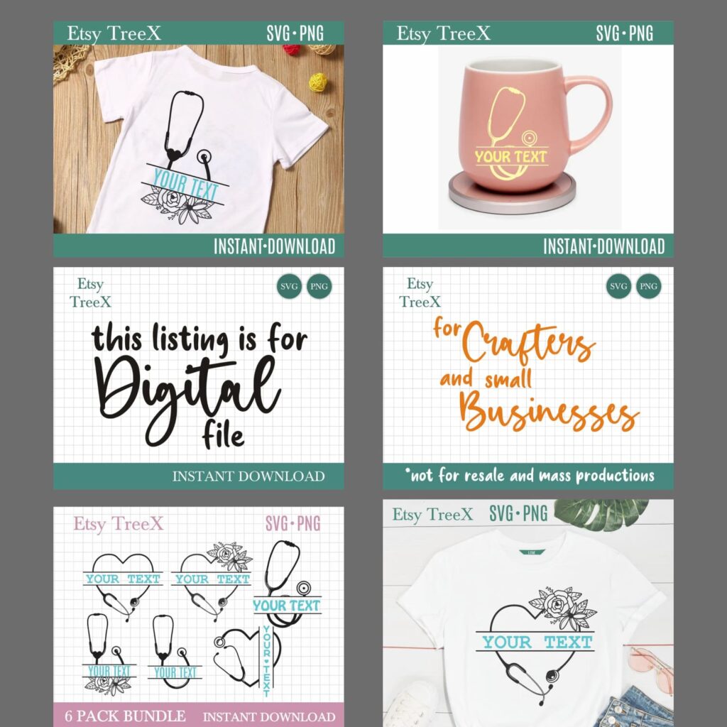 Stethoscope Split Monogram SVG Bundle by Oxee – MasterBundles