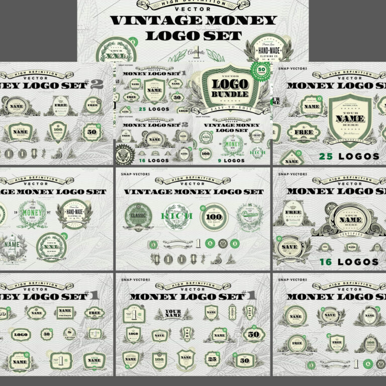 Vector Money Logo Set #1 | Master Bundles