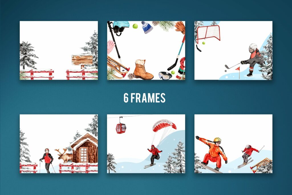 Winter Sports Watercolor – MasterBundles