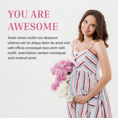 5 Pink Pregnancy Instagram Post Templates – MasterBundles