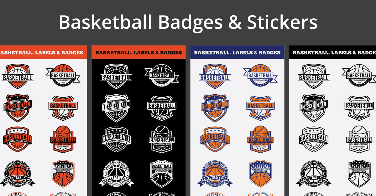 Basketball Badges & Stickers – MasterBundles