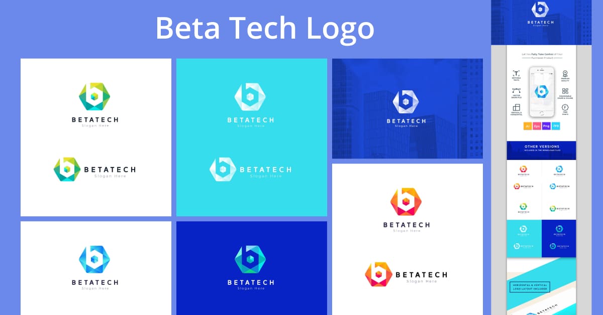 Letter B Logo - Beta Tech Logo – MasterBundles